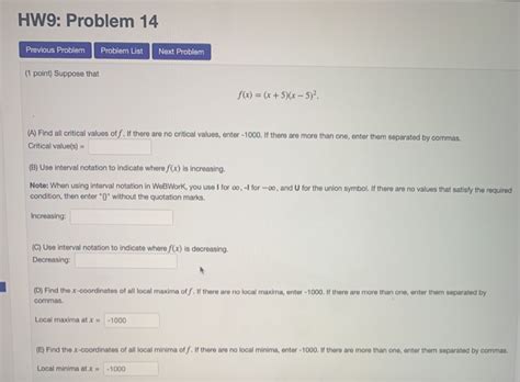 Solved Hw9 Problem 14 Problem List Next Problem Previous