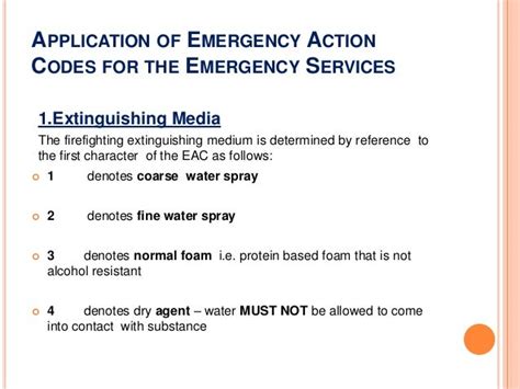 Dangerous Goods Emergency Response Chart