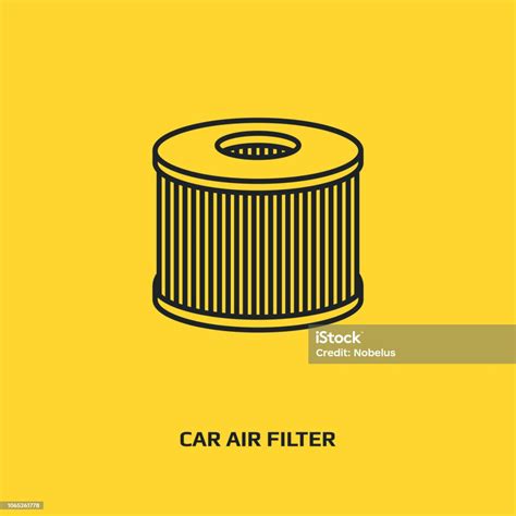 자동차 공기 필터 아이콘입니다 자동차 수리 서비스 기호입니다 자동차 엔진 부품이 게 간판 로고 그래픽 디자인 개념입니다 로고 아이콘 웹 및 인쇄 서식 파일 얇은 선 아이콘