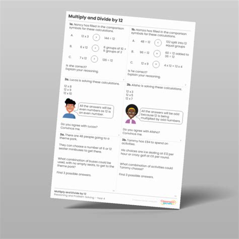 Multiply And Divide By 12 Reasoning And Problem Solving Resource