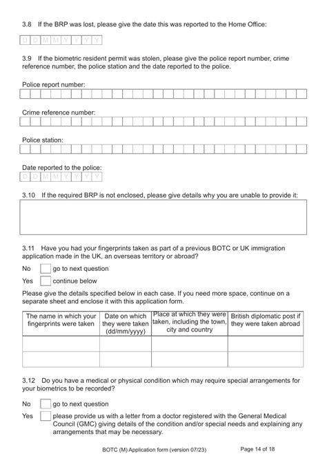Form Botc M Download Printable Pdf Or Fill Online Application To