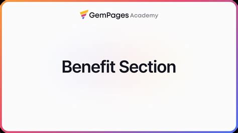 10 Minutes To Create A Benefit Section GemPages 101