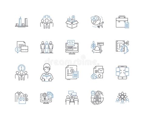 Launchpads Line Icons Collection Launch Rocket Space Lift Off
