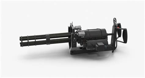 3d Model M134 Minigun With Mounting Bracket Dirt Vr Ar Low Poly