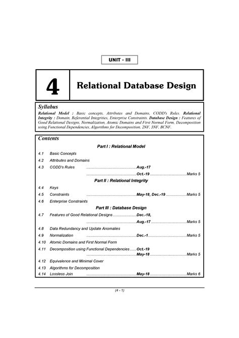 Database Management Systems 1 1 Removed 4 1 Unit Iii 4