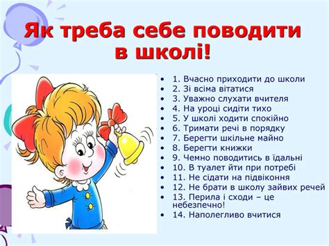 Презентація Правила поведінки у школі