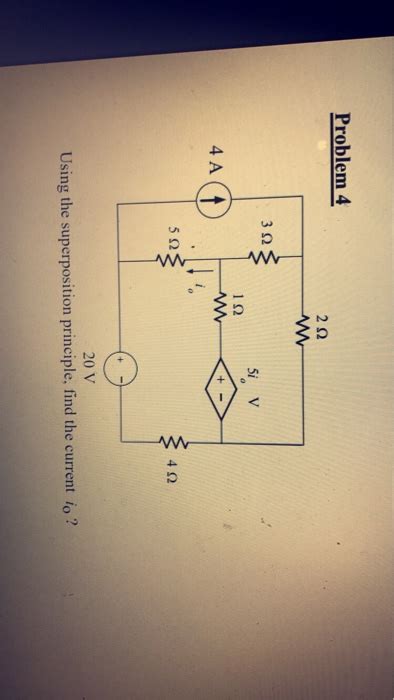Solved Problem 4 2Ω 3Ω 5i V 1Ω 4 A 5Ω 4Ω 20 V Using The