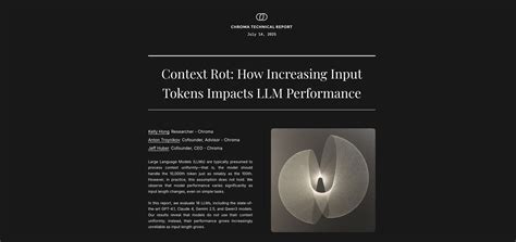 Context Rot How Increasing Input Tokens Impacts Llm Performance Chroma Research