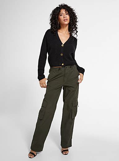 Golden Buttons Ribbed Cardigan Icône Shop Womens Cardigans Simons