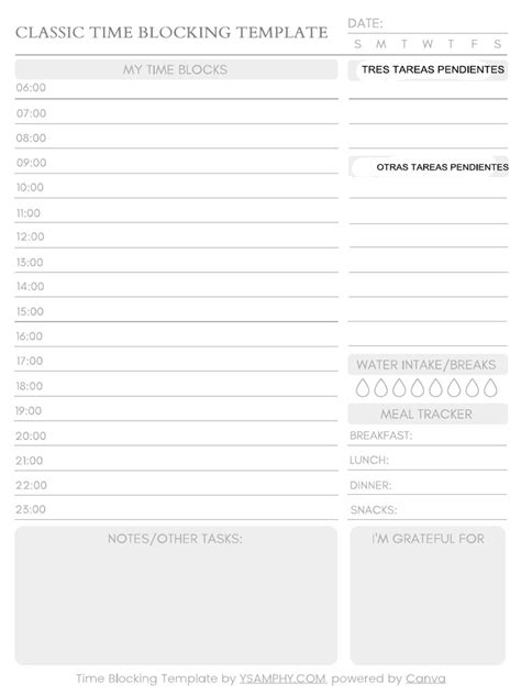 Time Block Pdf