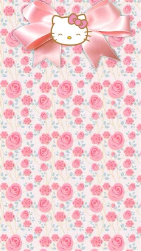 Hello Kitty Wallpaper With Pink Roses