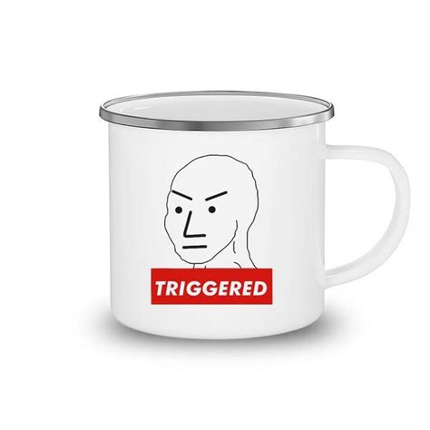 Triggered Npc Non Playable Character Sjw Wojak Meme Camping Mug Mazezy