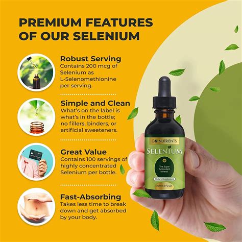 Go Nutrients Suplemento De Selenio De 200 Mcg Suplemento De Yodo