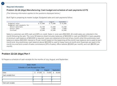 Solved Required Information Problem 22 2a Algo