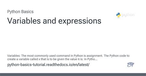 Variables And Expressions Python Basics 2510