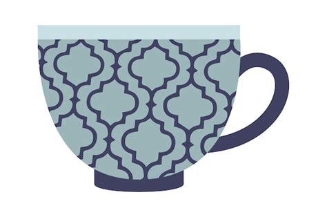 세라믹 차 컵 벡터 일러스트 레이 션 프리미엄 벡터