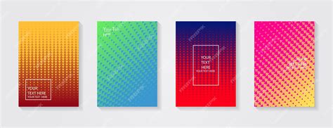 최소한의 현대적인 표지 디자인 동적 다채로운 그라디언트 미래의 기하학적 패턴 프리미엄 벡터