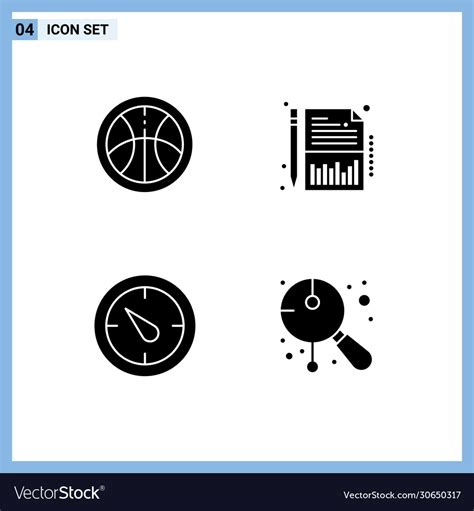 4 Universal Solid Glyph Signs Symbols Royalty Free Vector