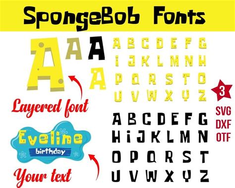 Spongebob Font Svg Spongebob Alphabet Spongebob Letters Boxmediart