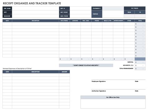 Excel Template Receipt