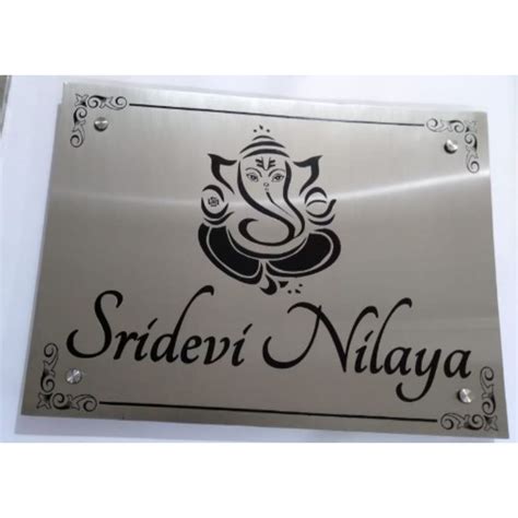 Standard Silver Stainless Steel Name Plate Wall Mounted Grade 202SS