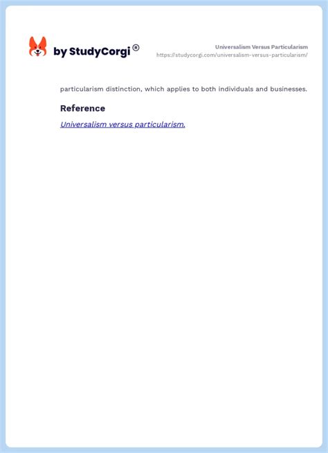 Universalism Versus Particularism Free Essay Example