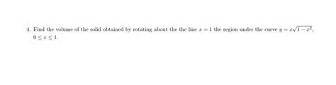 solved 3 find the volume of the resulting solid if the