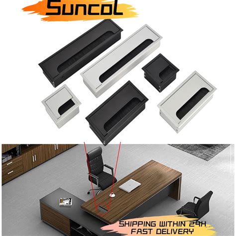 Aluminium Rectangle Wire Cable Grommet Desk Cable Hole Cover Grommet