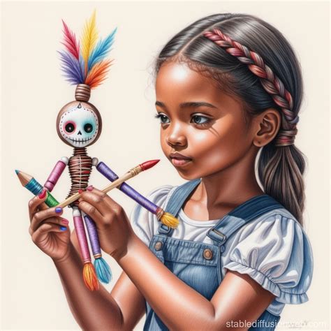 Girl And Voodoo Doll Playtime Stable Diffusion Online