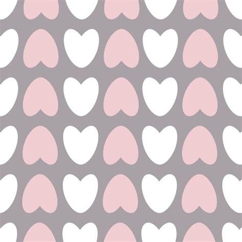 마음과 부드러운 로맨틱 원활한 패턴 섬유 직물에 대한 현대적인 로맨틱 디자인 프리미엄 벡터