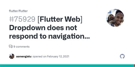 Flutter Web Dropdown Does Not Respond To Navigation Key Events Updown Arrow · Issue 75929