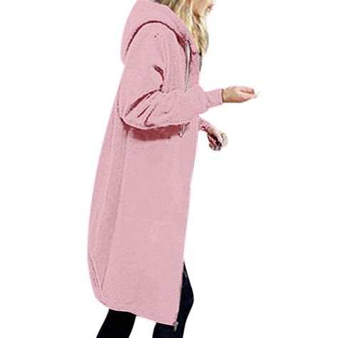 Htnbo Womens Zip Up Hoodies Long Sleeve Fall Hooded Lightweight Tunic
