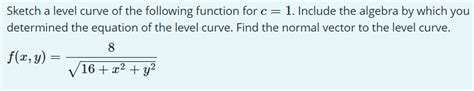 Solved Sketch A Level Curve Of The Following Function For Chegg Com