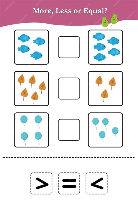 Mais Menos Ou Igual Jogo Educativo De Matemática Para Crianças Design