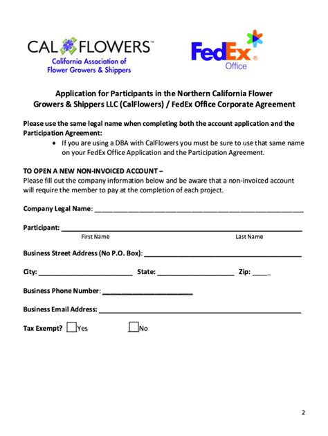 Fillable Online Fedex Office Fillable Applicationdocx Fax Email Print