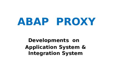 Ppt Abap Proxy