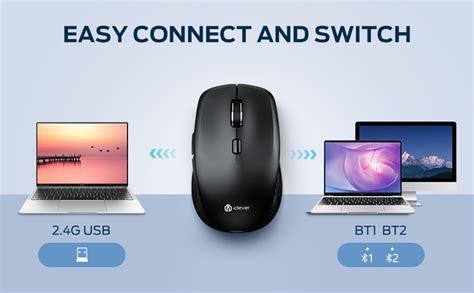 Iclever Md179 Wireless Bluetooth Mouse Dual Mode Rechargeable Mouse