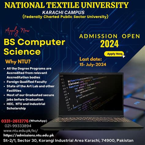 National Textile University Karachi Campus On Linkedin Apply Now