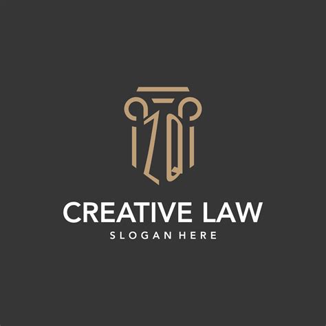 ZQ Logo Monogram With Pillar Style Design Vector Art At Vecteezy