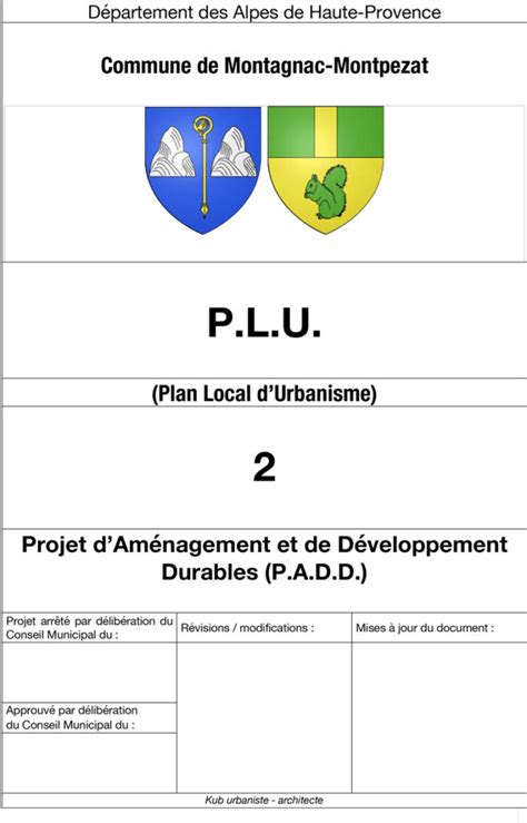 PADD Projet d Aménagement et de Développement Durables Mairie Montagnac Montpezat