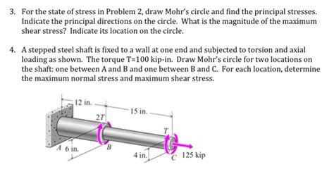 Solved 3 For The State Of Stress In Problem 2 Draw Mohr S Chegg Com