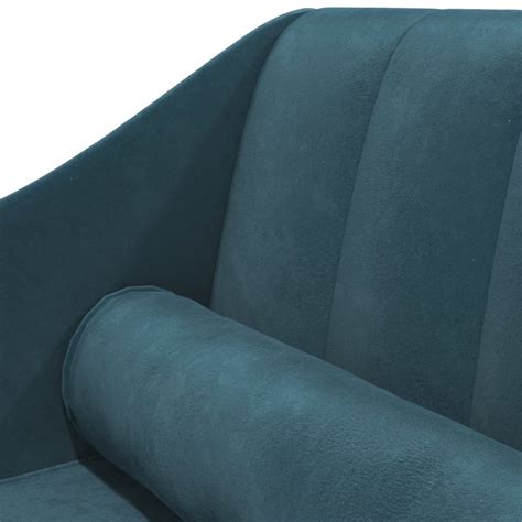 Chaiselongue Mit Nackenrolle Blau Samt Weddig
