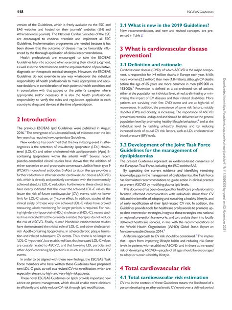 2019 Esceas Dyslipidaemias Guidelines For The Management Of Dyslipidaemias Lipid Modification