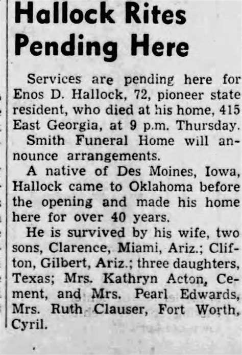 Enos Daniel Hallock 1876 1949 Find A Grave Memorial