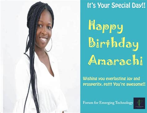 Forum For Emerging Technology On Linkedin The Fet Wishes Amarachi A
