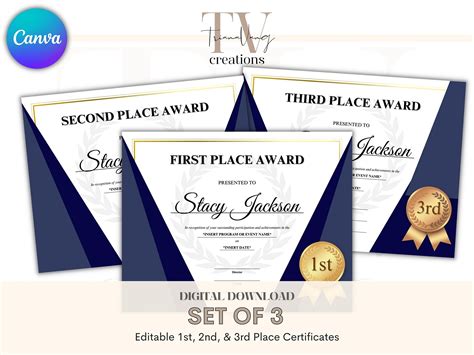 1st Place Certificate Templates
