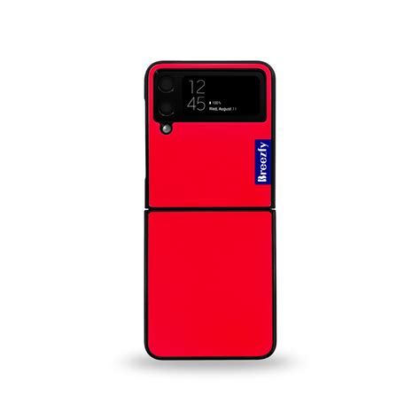 Breezfy 갤럭시 Z 플립 블랙프레임 케이스 Apple Red