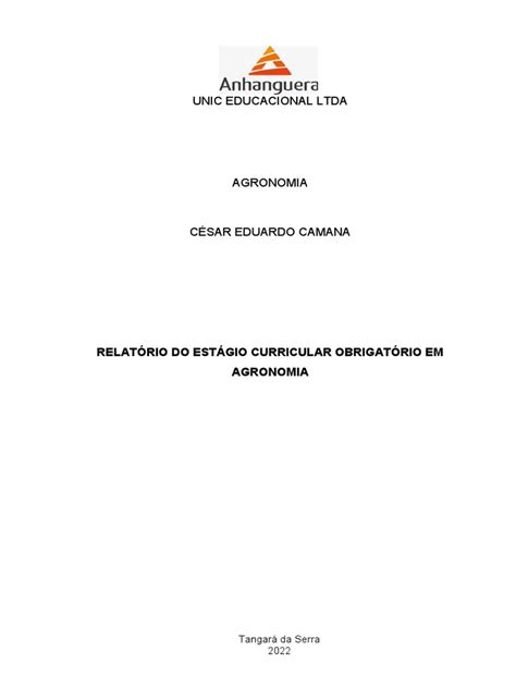 Relatorio Do Estagio Supervisionado Pdf