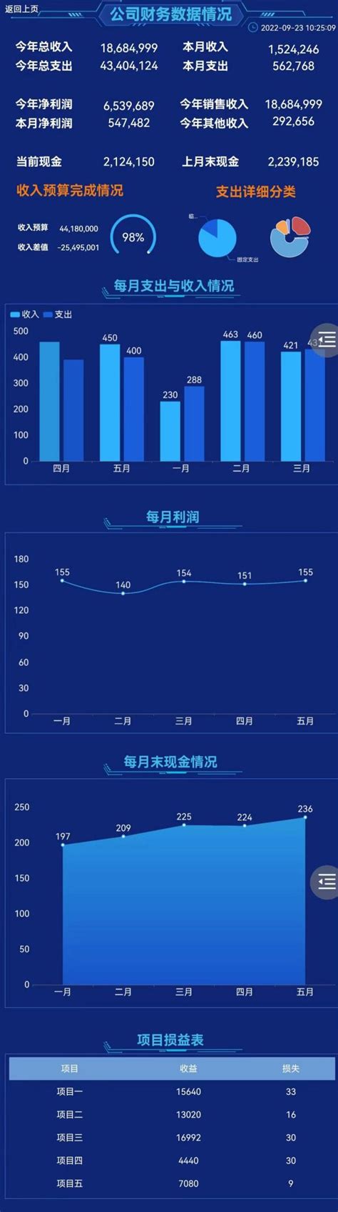 多个饼图轻松呈现，公司的支出类别和各项支出详情 迪赛智慧数