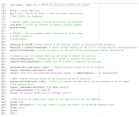 Change The Code Script To Choose A Sinusoid With Chegg
